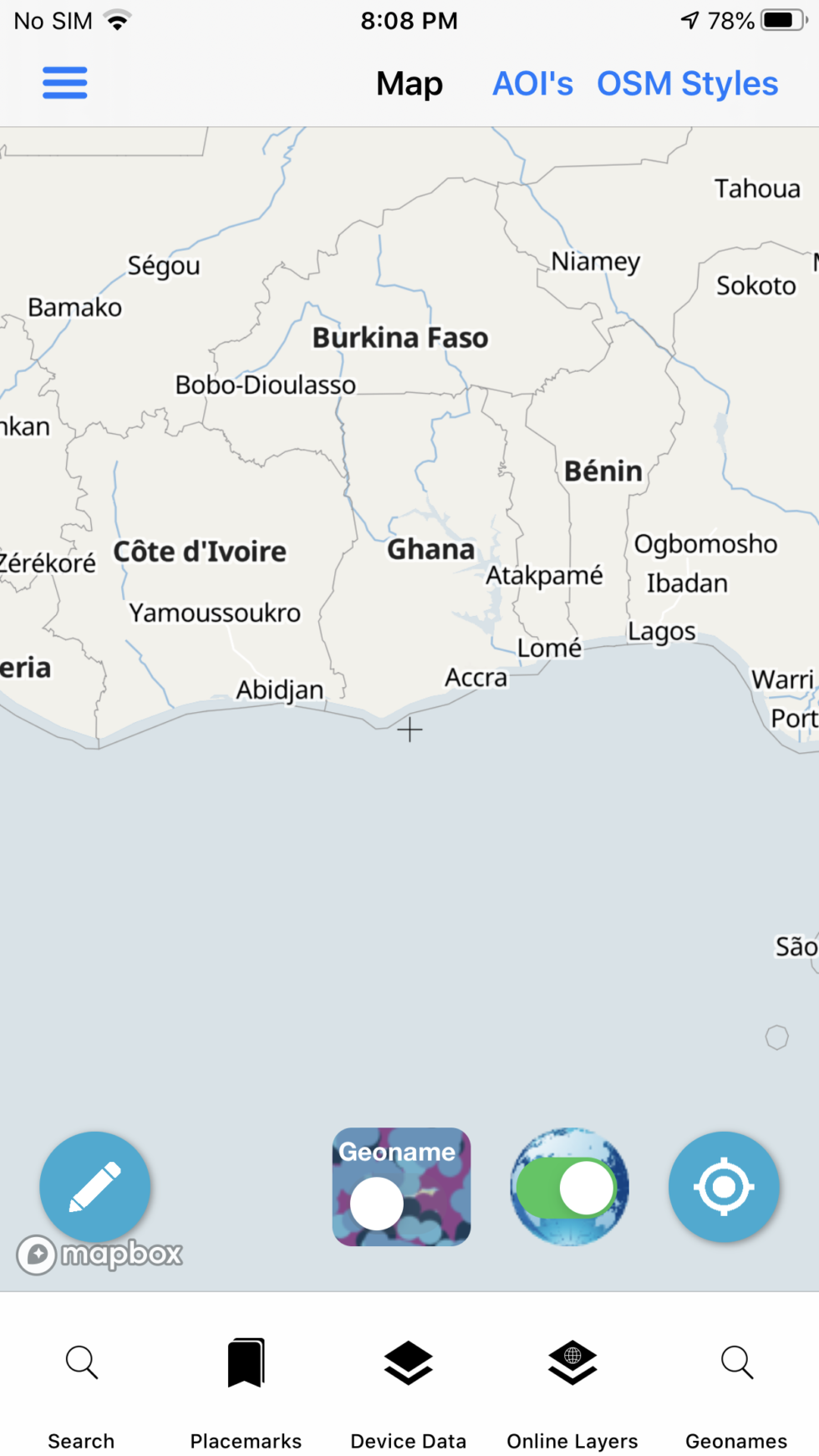 OSM Vector Tiles | GeoNames Map Explorer iOS App