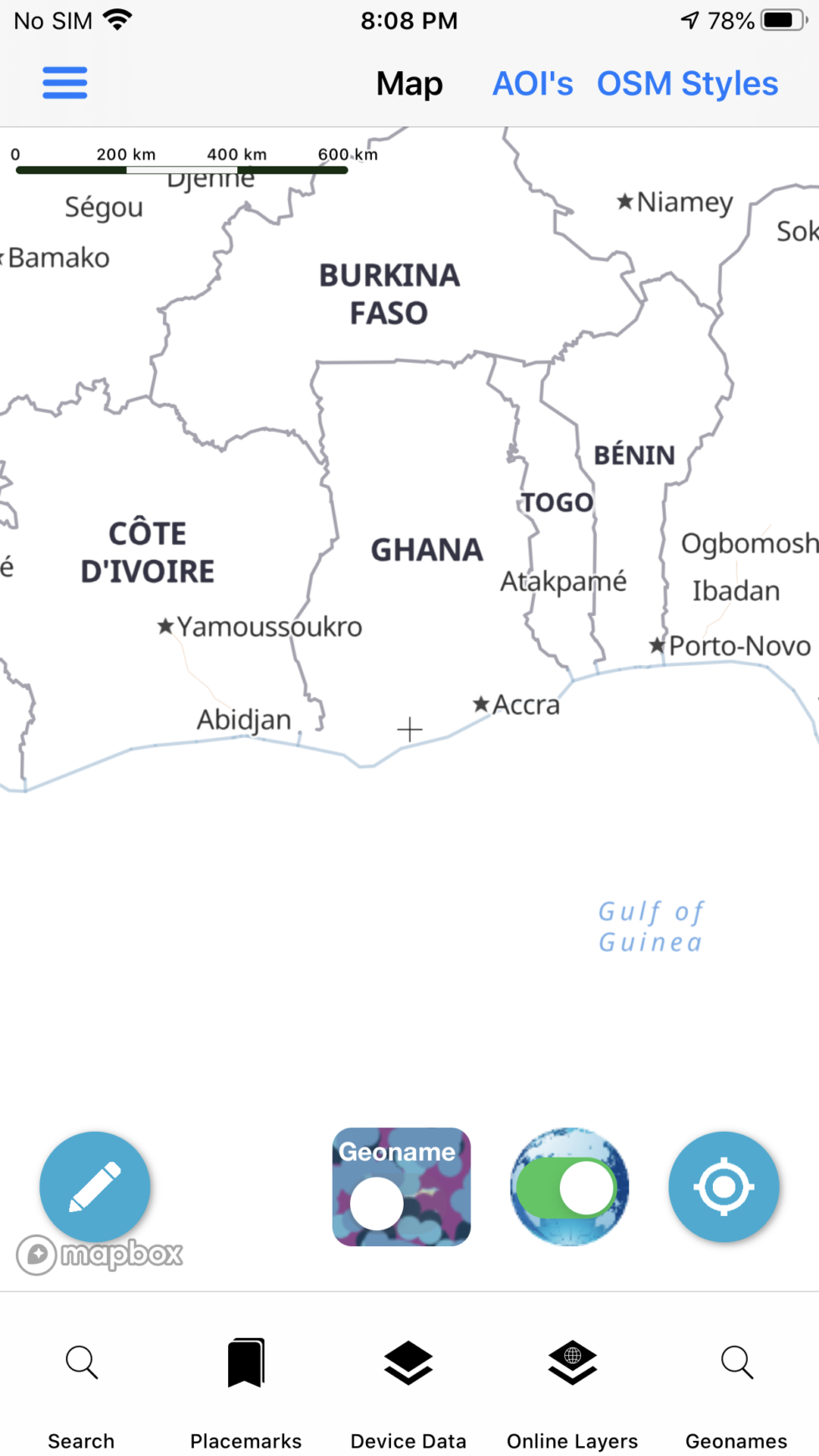 OSM Vector Tiles | GeoNames Map Explorer iOS App