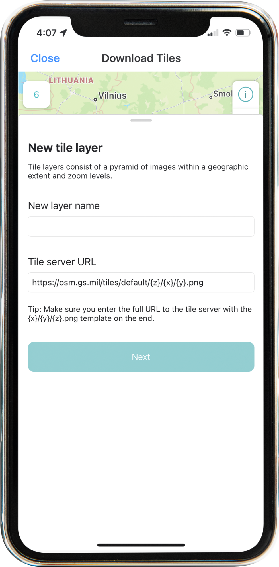 Tile Downloader | GeoNames Map Explorer iOS App